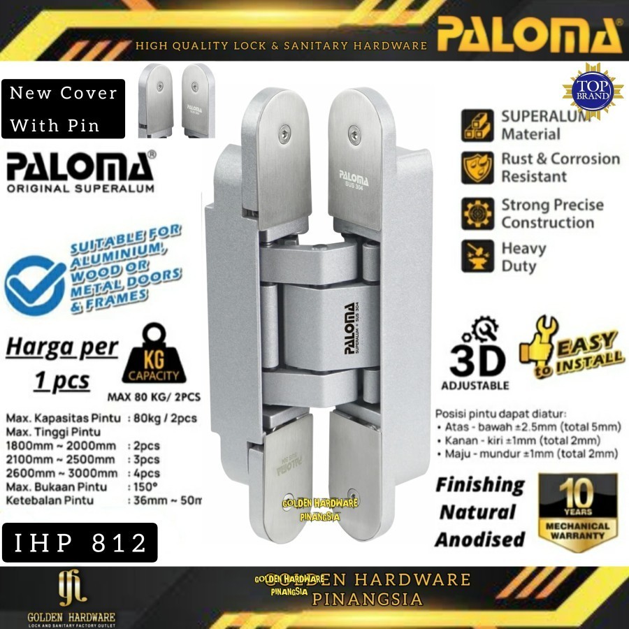 Jual ENGSEL CONCEALED INVISIBLE HINGE TANAM PINTU PALOMA CONC D80 NA ...