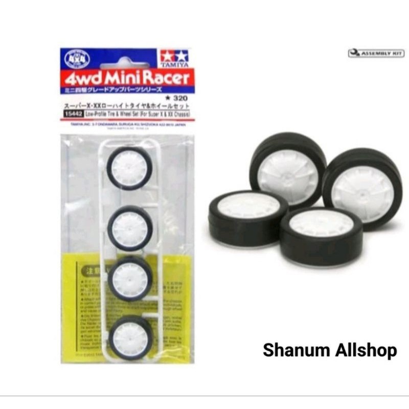 Jual TAMIYA 15442 LOW PROFILE TIRE & WHELL SET [ FOR SUPER X & XX ...