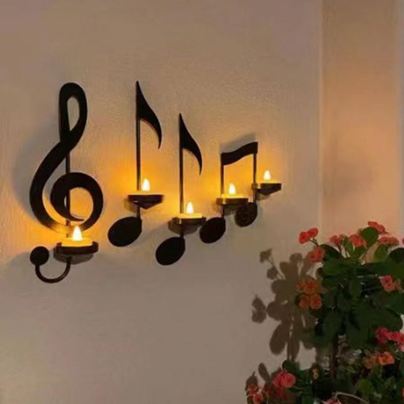 Jual Catatan Musik Hitam Tempat Lilin Dinding Treble Clef Quarter Note ...
