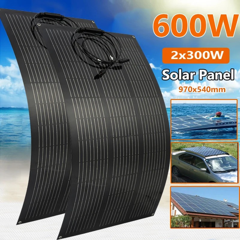 Jual Kit Panel Surya 300W 600W 18V Bank Daya Pengisi Daya Sel Surya ...