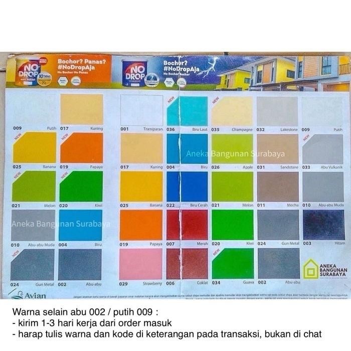 Jual No Drop 4kg/Galon Pelapis Anti Bocor - Abu 002 Putih 009 - warna ...