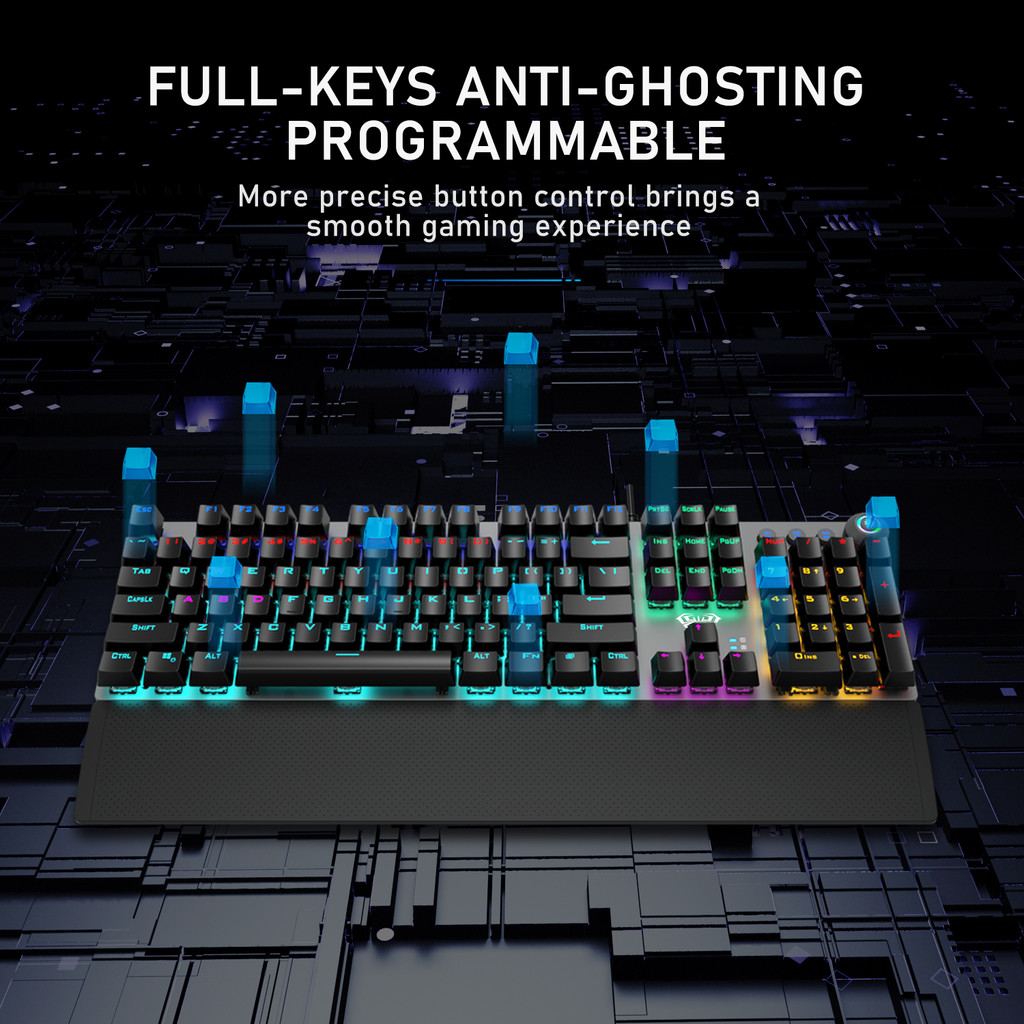 Jual AULA F2088 Mechanical Gaming Keyboard Anti-ghosting 104 Brown Blue ...