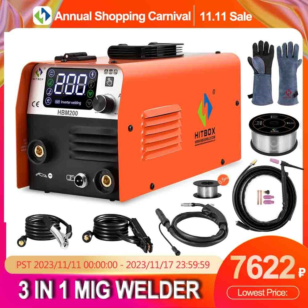 Jual HITBOX 3 IN 1 MIG Welder HBM200 Mesin Las Semi-otomatis MMA/ARC ...