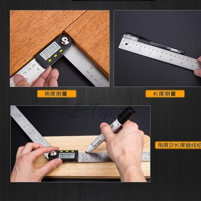 Jual Protractor Digital 200Mm Penggaris Busur Sudut Digital 20Cm Digital Angle Finder | Shopee ...