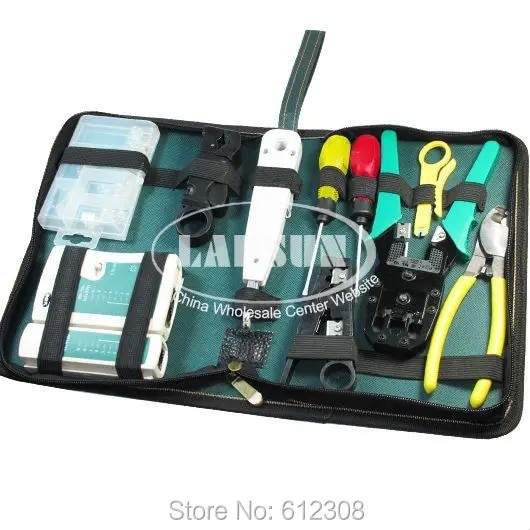 Jual 10 in 1 RJ45 RJ11 RJ12 CAT5 LAN Network Tool Kit Set Bag Cable ...