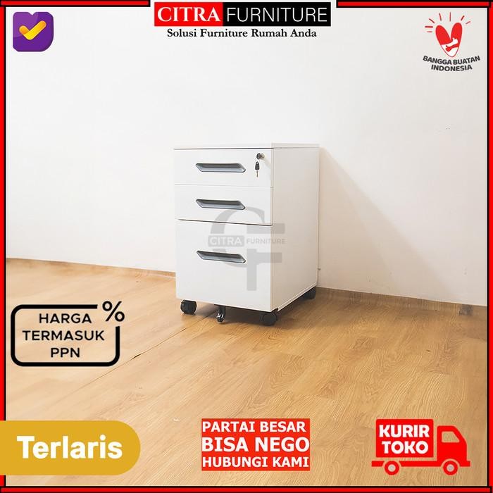 Jual SHUMO Pedestal Meja 3 Laci Drawer Besi Cabinet Laci Meja roda ...