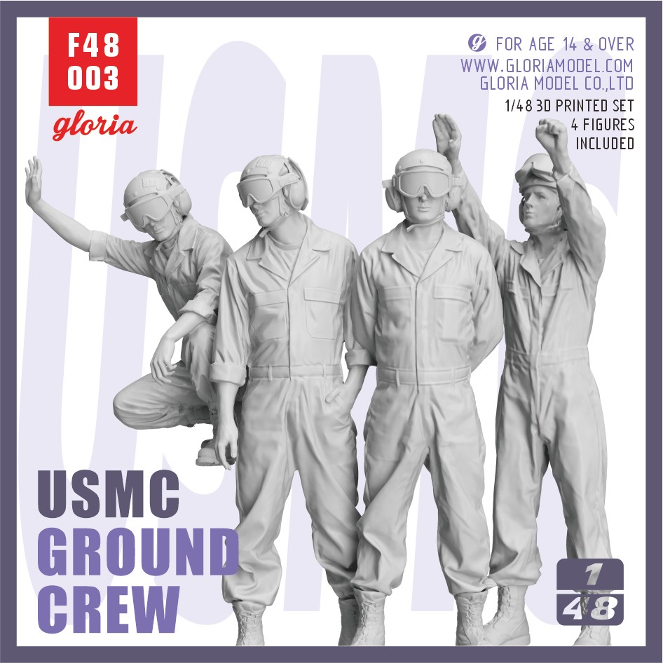 Jual ET MODEL F48003 1/48 USMC Ground Crew 4 Figures Resin 3D Printed ...