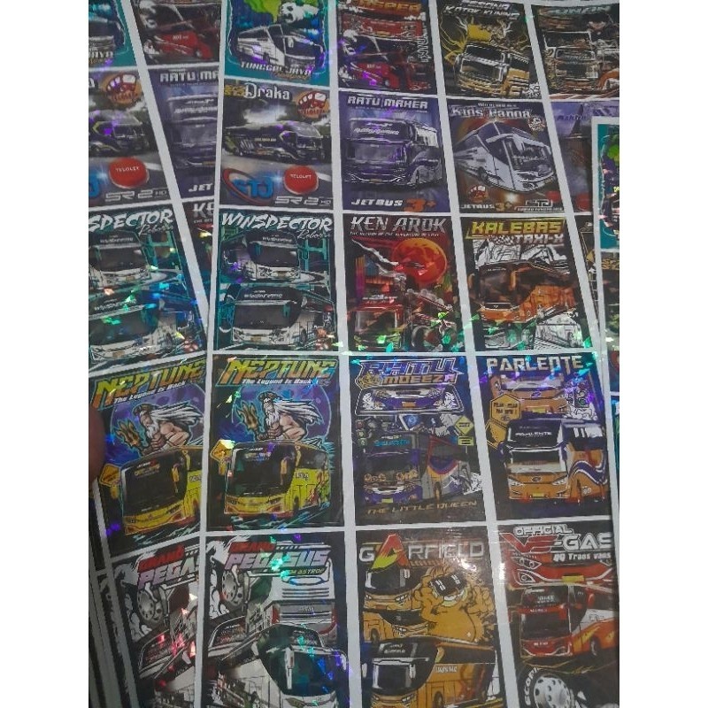 Jual Stiker Bus Viral Telolet Basuri hologram kotak Isi 48 Bahan Super ...