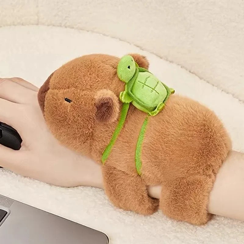 Jual Cute Cartoon Capybara Plush Stuffed Animals Slap Snap Wrap Bracelet Kawaii Capybara Doll ...