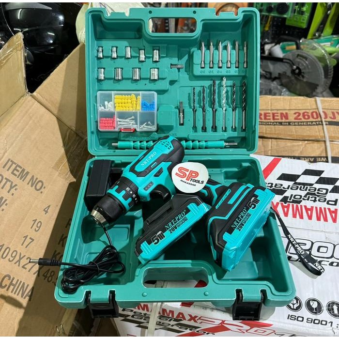 Jual Mesin Bor Cas Cordless Baterai Impact Beton Kayu Nrt Pro Dc340 Set ...