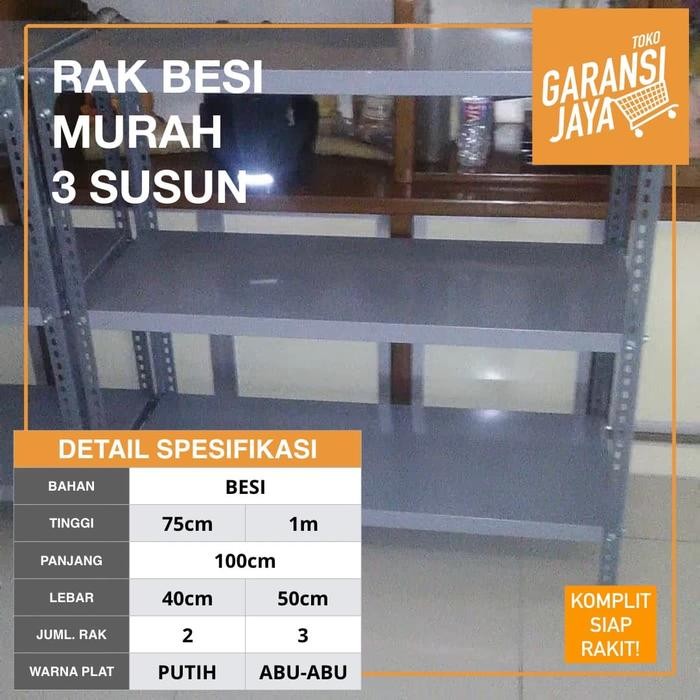 Jual RAK BESI MURAH SUSUN 3 (UK. PLAT 100X40CM) | Shopee Indonesia