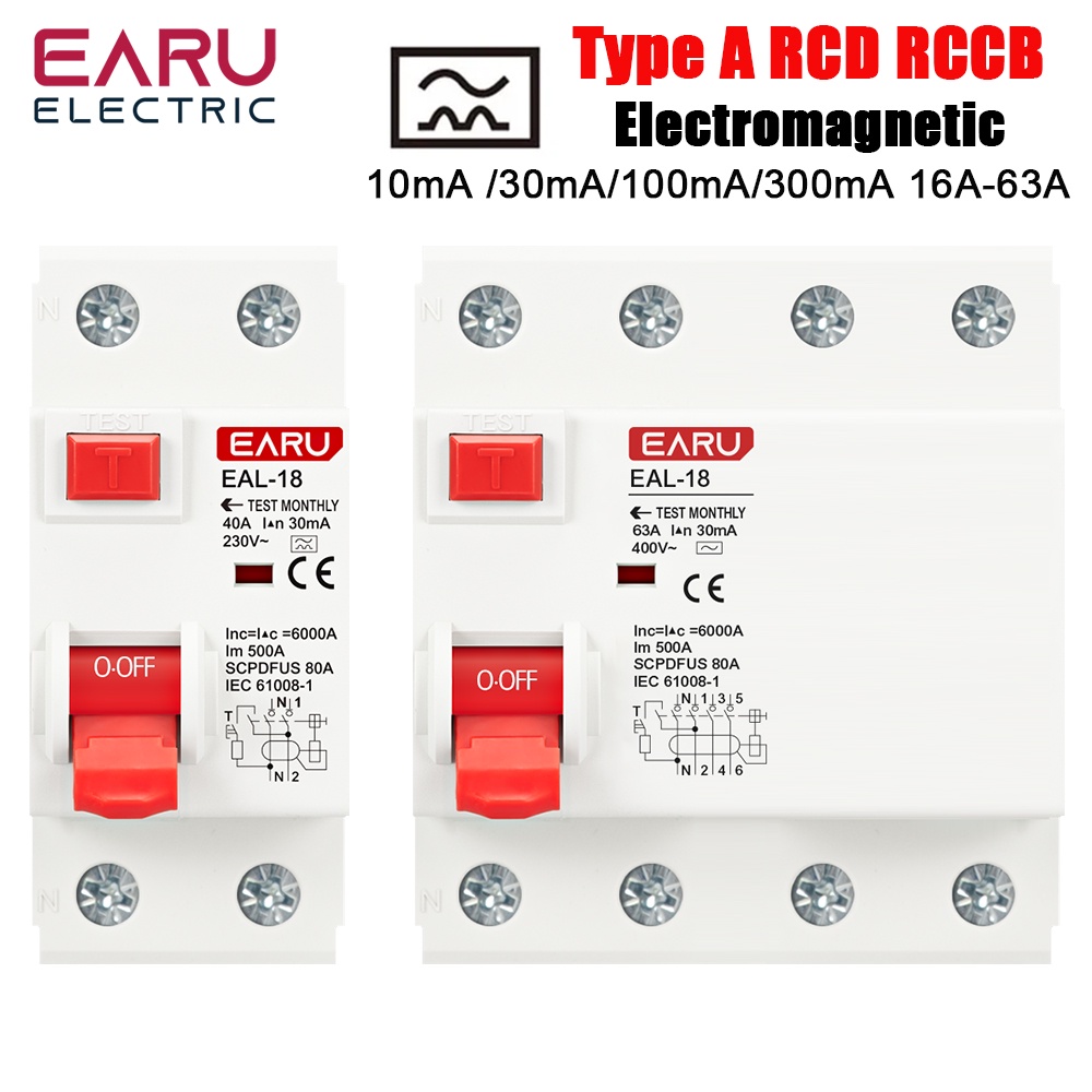 Jual DOSD 2P 4P 10/30/100/300mA Type A RCCB RCD ELCB Electromagnetic Residual Current Circuit ...