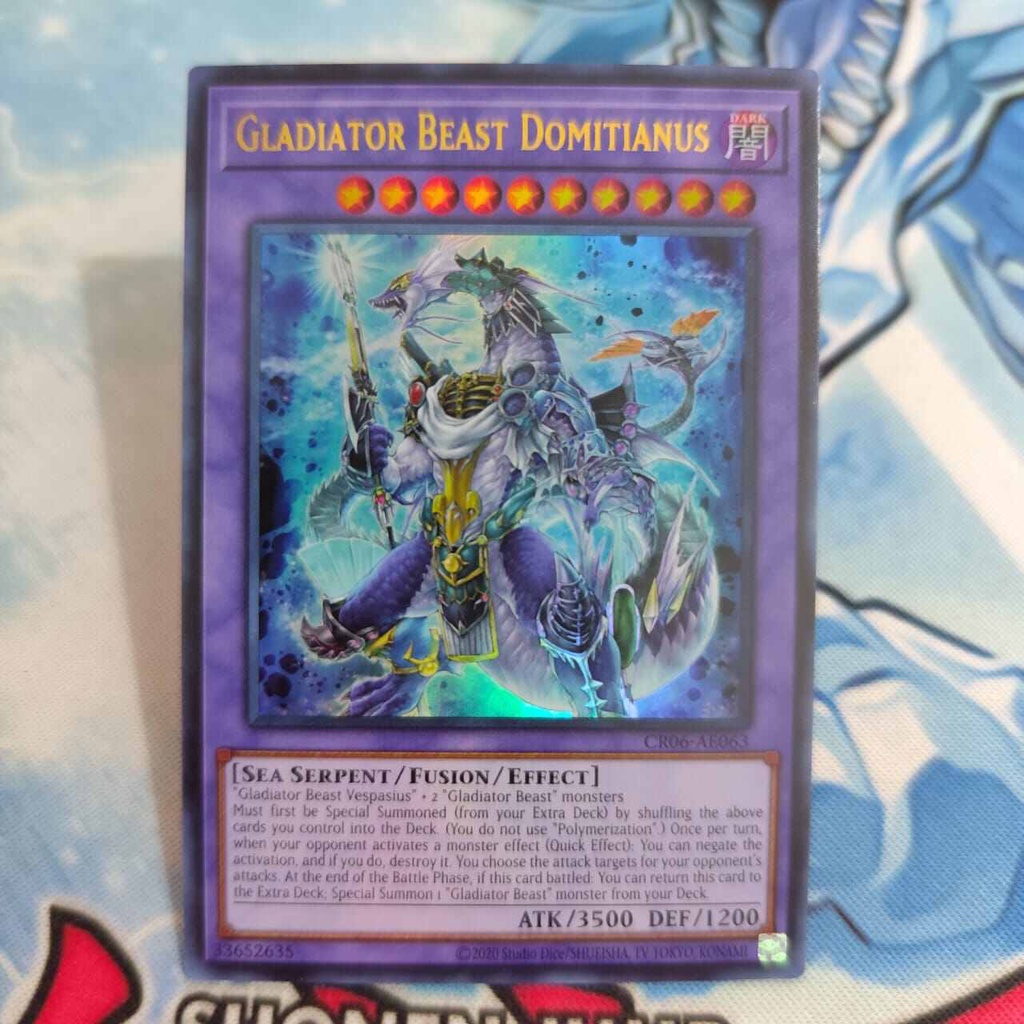 Jual yugioh AE gladiator beast domitianus CR06-AE063 UR original | Shopee Indonesia