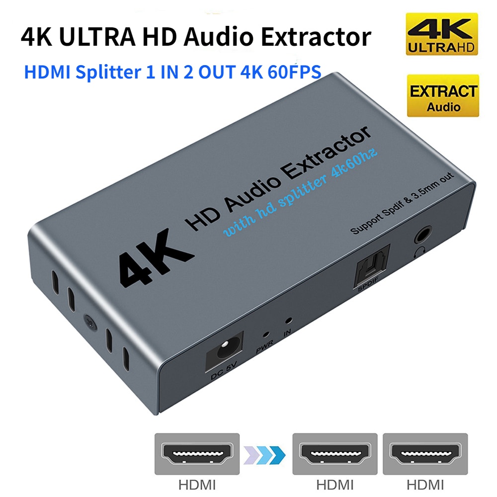 Jual New Audio Extractor HDMI to HDMI Spdif Toslink 3.5MM Audio ...