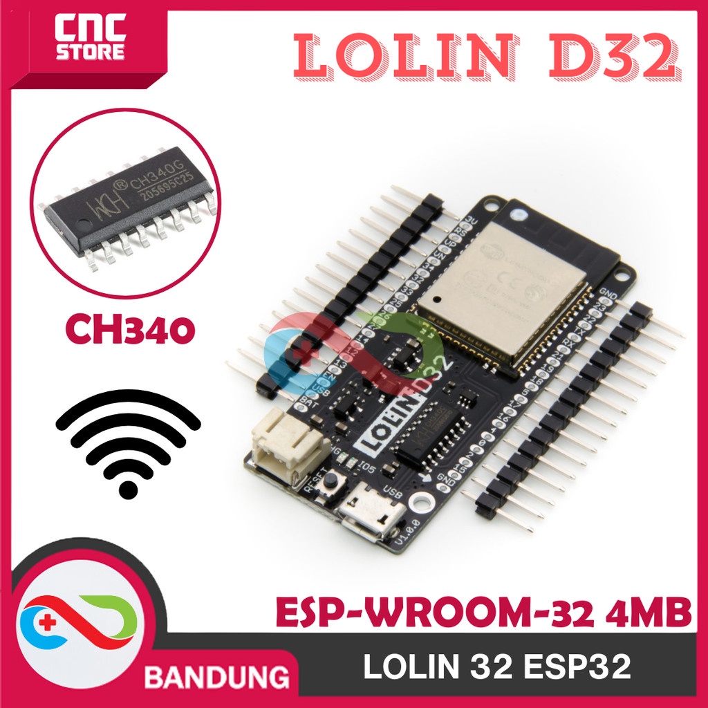 Jual WEMOS LOLIN D32 ESP32 ESP-32 BOARD MODULE WIFI IOT BLE WROOM V1.0 4MB | Shopee Indonesia