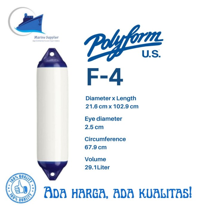 Jual Polyform US Fender F4 - Dapra Kapal - Putih | Shopee Indonesia