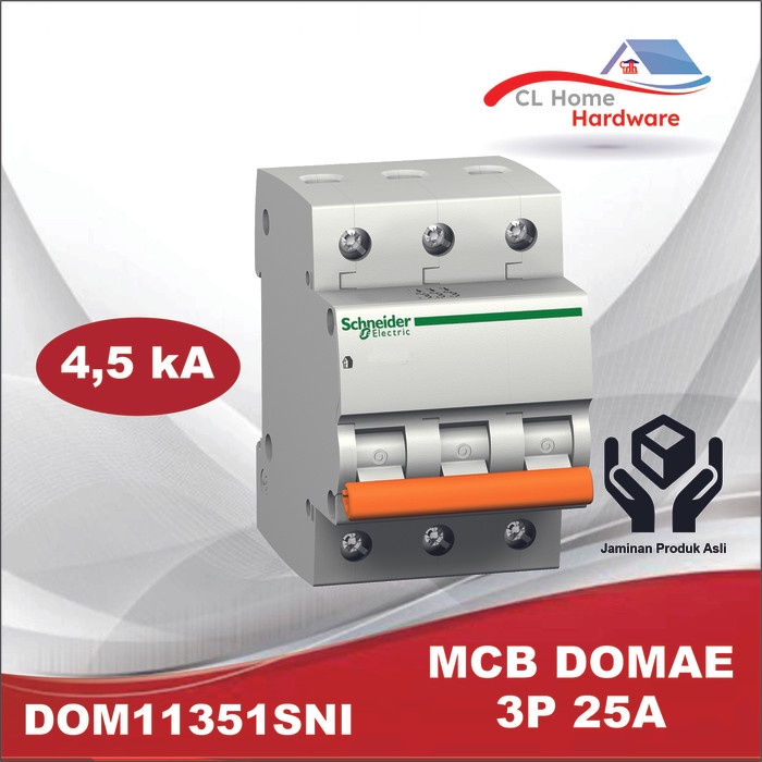Jual MCB Schneider Domae 3 Phase 25 Ampere Original SNI, 3p 25a 3 pole | Shopee Indonesia