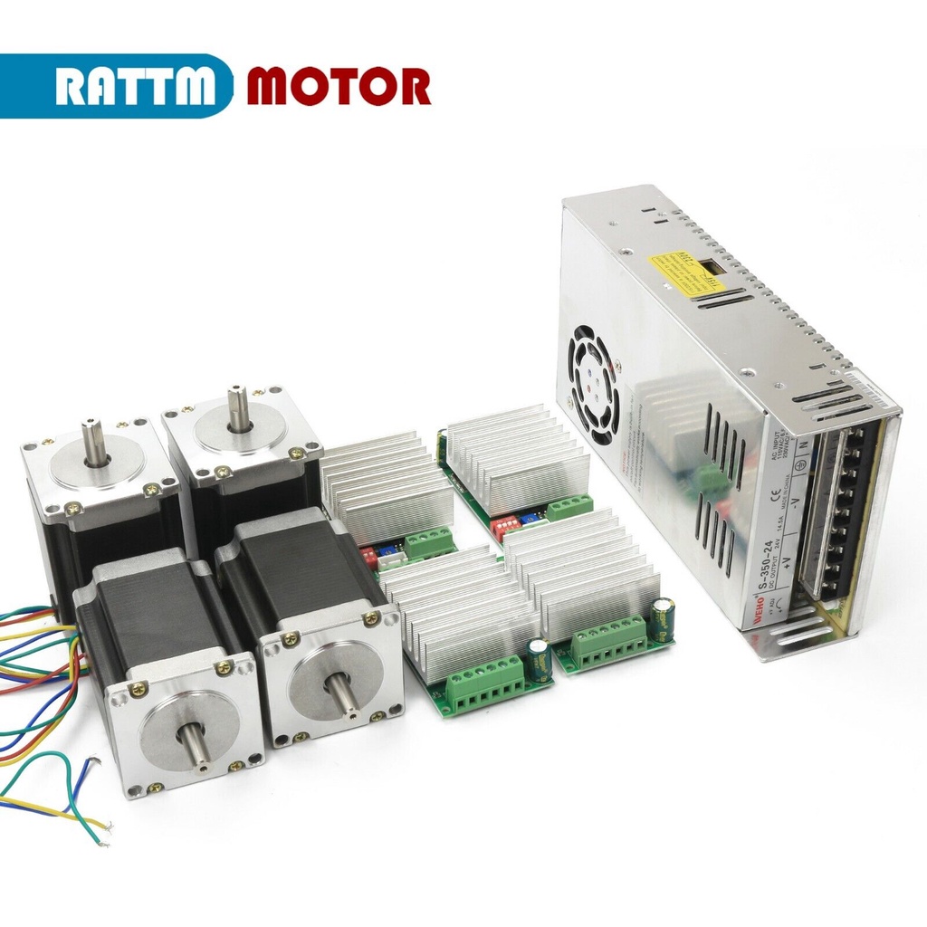 Jual HLA 4 axis Nema23 stepper motor kit include 4 pcs 1.2Nm engine + 4 ...