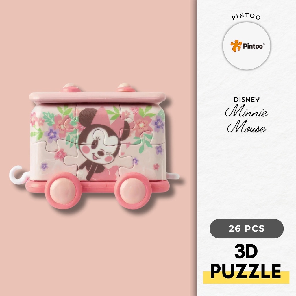Jual Pintoo TR1016 Disney • Minnie Mouse 26 Pieces Plastic Train Puzzle ...