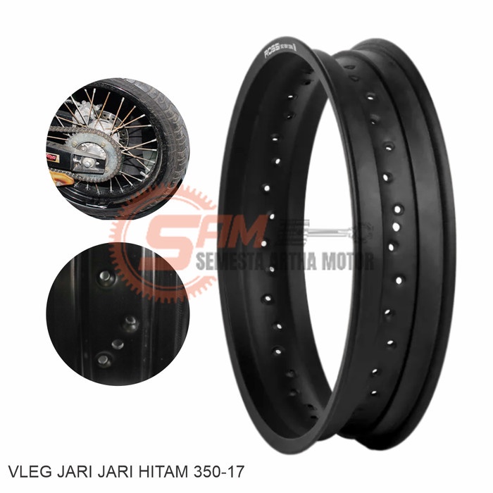 Jual Velg Motor Sumo Hitam 350 Ring 18 Jari Jari Ban Supermoto Belakang ...