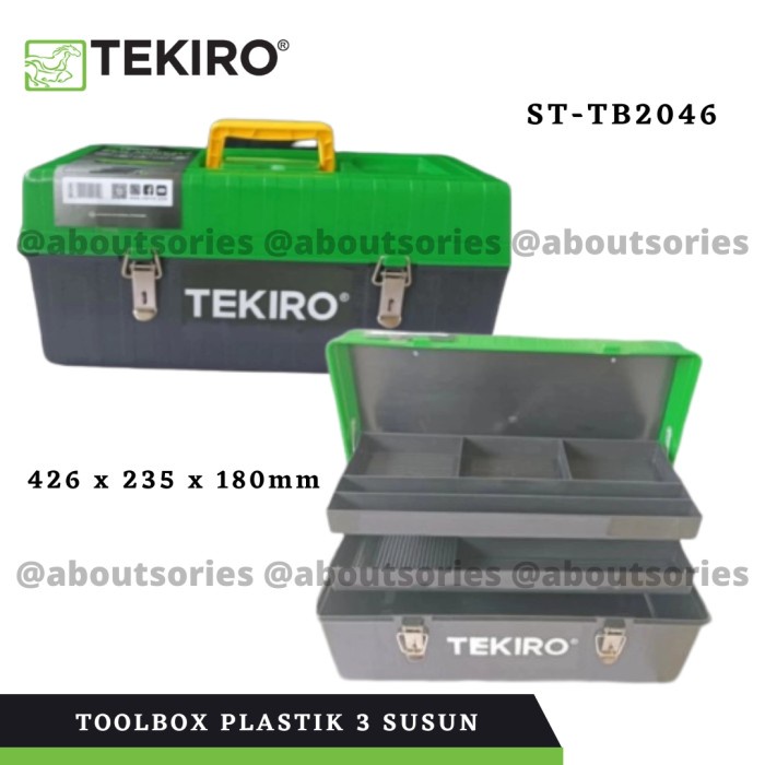 Jual Tool Box Plastic 3 Layers / Tool Box 3 Susun Tekiro 426X235X180 Mm | Shopee Indonesia