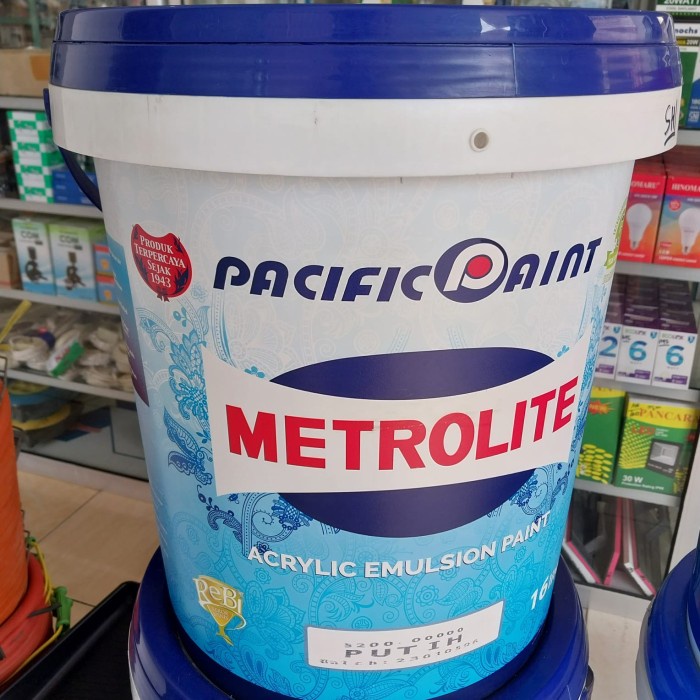 Jual Cat Tembok Metrolite 25Kg / 16 Liter Putih | Shopee Indonesia