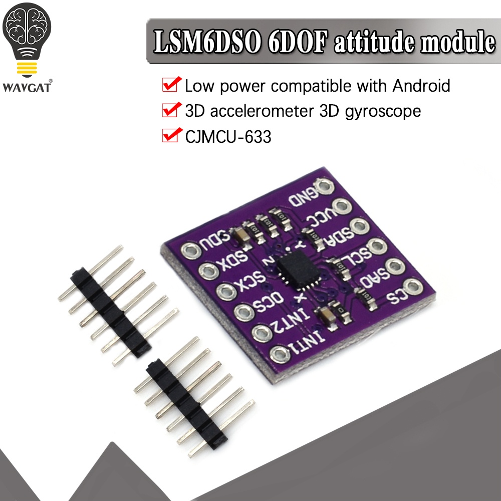 Jual VAMI CJMCU-633 LSM6DSO 6DOF 3D Gyroscope Attitude Sensor Module 3D Accelerometer 3.3V SPI ...