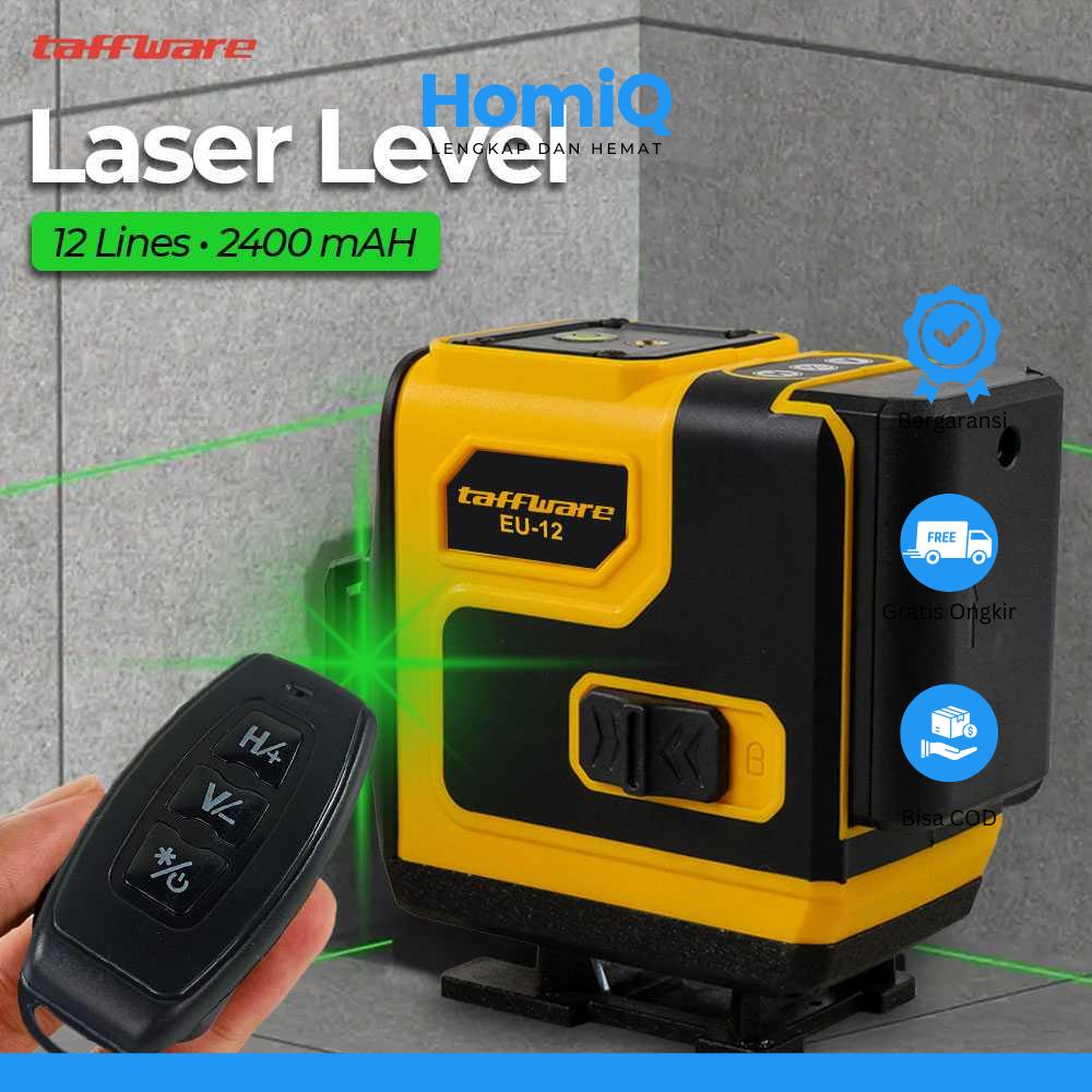 Jual HomiQ Taffware Laser Level Green Beam 12 Lines Self Leveling ...