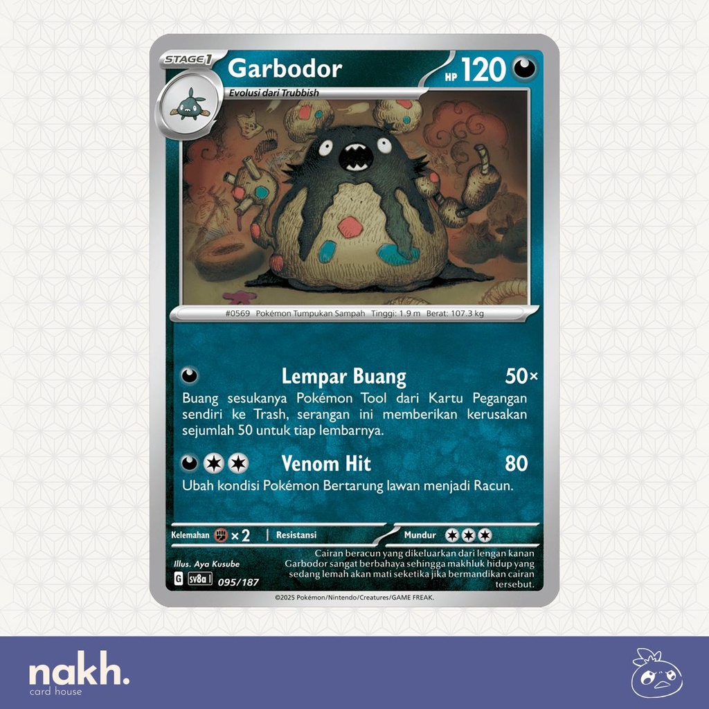Jual Kartu Pokemon TCG Indonesia Festival Terastal ex sv8a 095/187 Garbodor | Shopee Indonesia