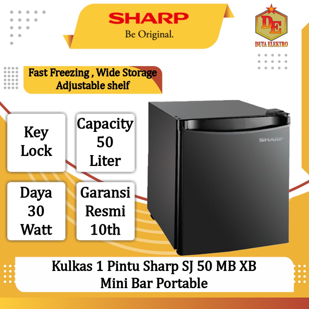 Jual Kulkas 1 Pintu Sharp SJ 50 MB XB Mini Bar Portable | Shopee Indonesia