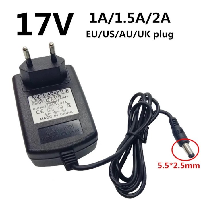 Jual 17V Universal Adaptor AC 100-240V To DC 17 V 1A 1.5A 2A Power ...