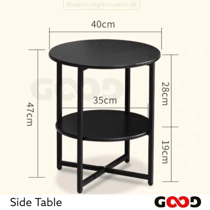 Jual MEJA KECIL MINIMALIS 2 SUSUN/SIDE TABLE/ROUND COFFEE TABLE/MEJA ...