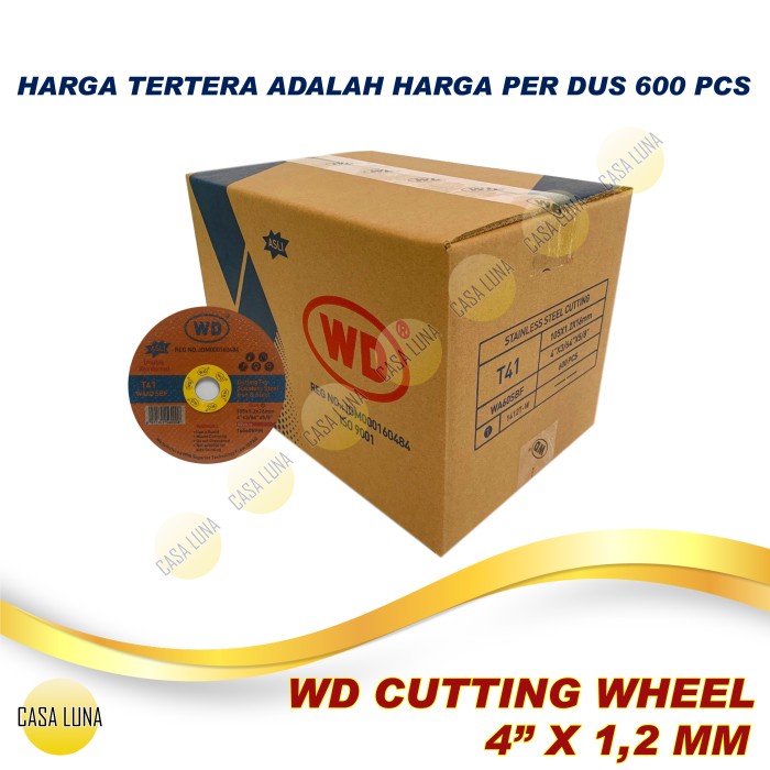 Jual JTTOP WD CUTTING WHEEL / BATU POTONG WD 4" X 1,2 MM DUS 600 PCS ...