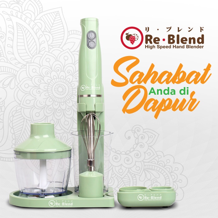 Jual ReBlend High Speed Hand Blender Chopper Whisker Beater Stainless ...