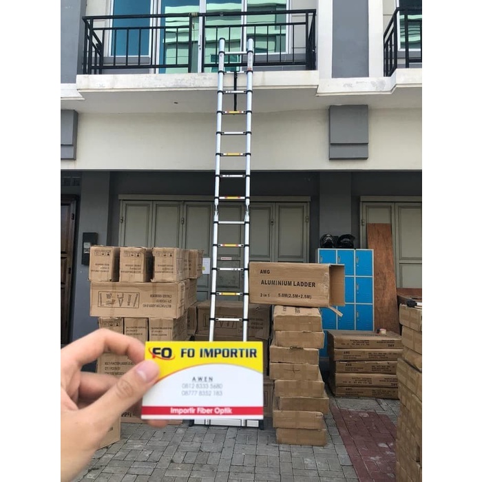 Jual Tangga Lipat Aluminium Teleskopik 5M Double Telescopic Ladder 5 ...