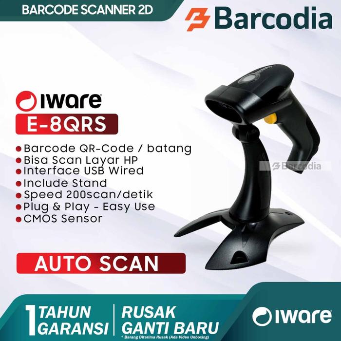 Jual 2D Barcode Scanner E-FAKTUR Iware E8QRS AUTO+STAND (QR Code-Efaktur) | Shopee Indonesia