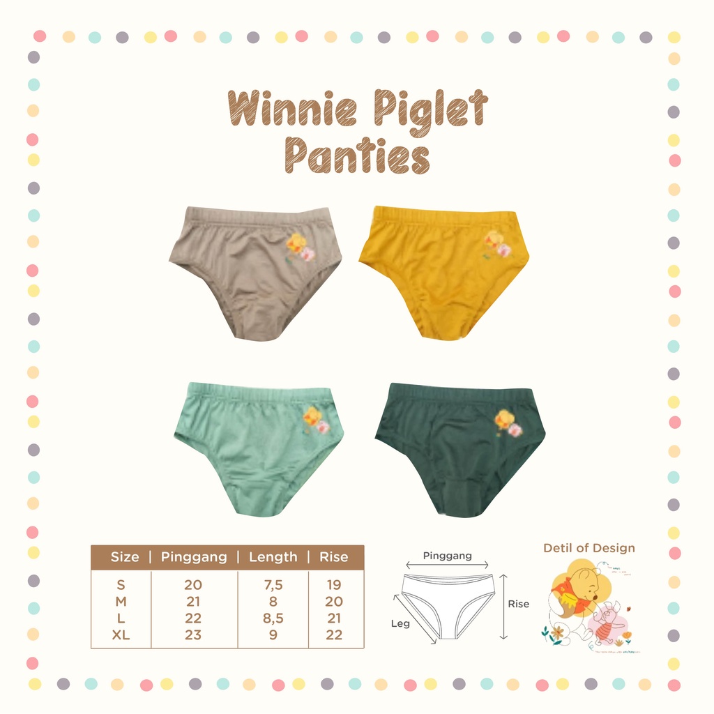 Jual New Luzy Disney Winnie The Pooh Piglet Panties Made From Tencel ...