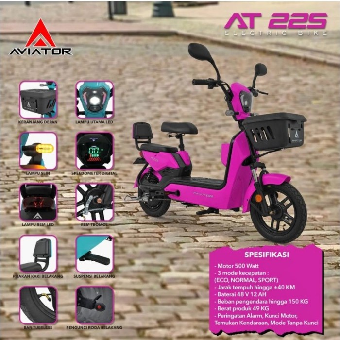Jual SEPEDA LISTRIK AVIATOR E-BIKE AT 225 14*2.50 | Shopee Indonesia