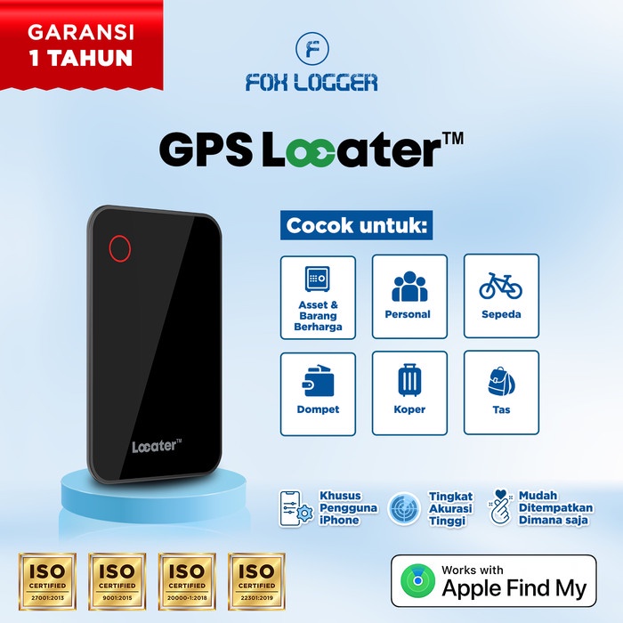 Jual Fox Logger Locater Smart Tracker Wireless with Alarm for Apple ...