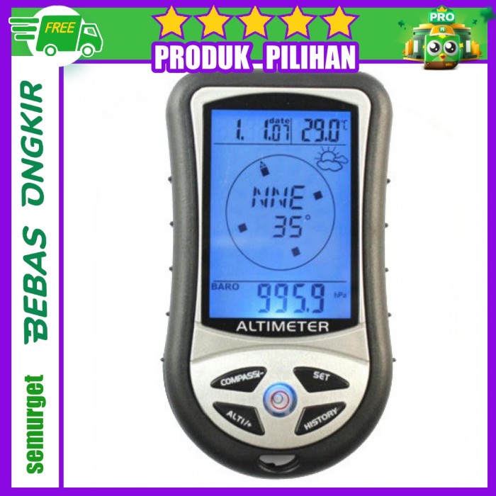 Jual PROMO! Mini 8 in1 LCD Digital Altimeter Barometer Thermo Compass ...