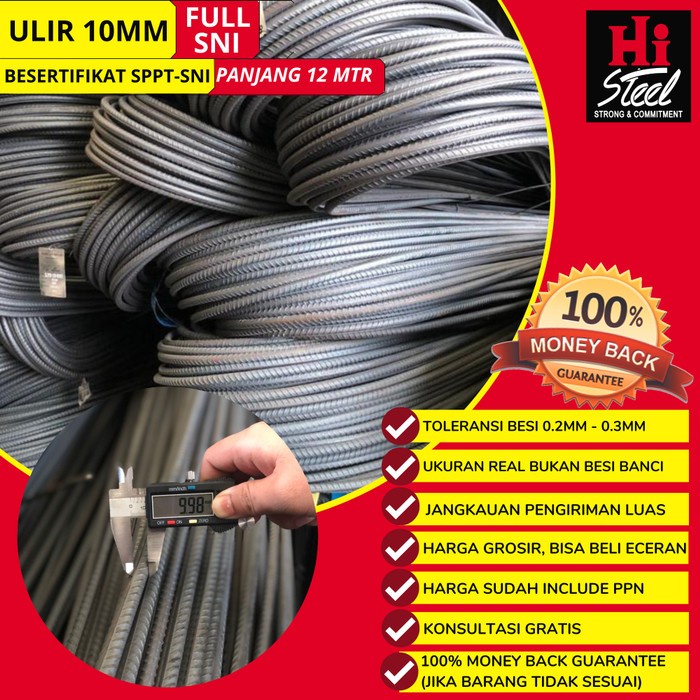Jual JJyoi- Besi Beton Ulir Full SNI 10mm - Merk Perwira / Perkasa ...