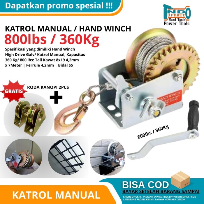 Jual Alat Katrol Gear Steel Kanopi Sleding Dua Arah Tarik & Ulur + Tali ...