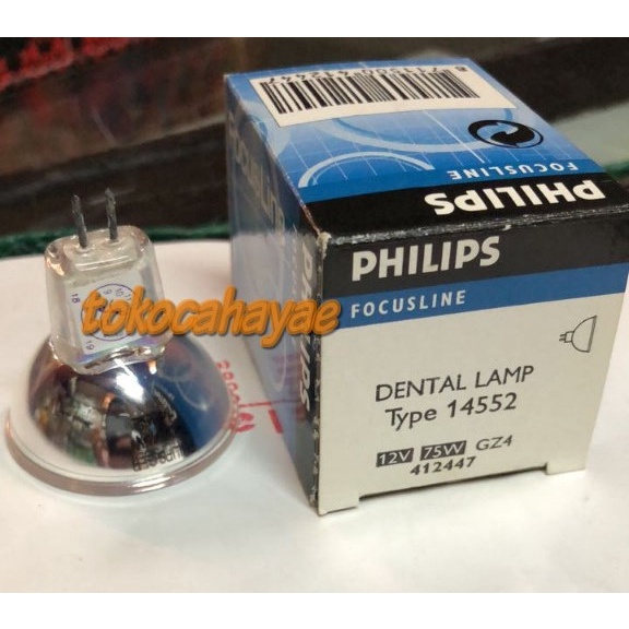 Jual Lampu halogen philips dental 12v 75w GZ4 14552 mangkok needle pin ...