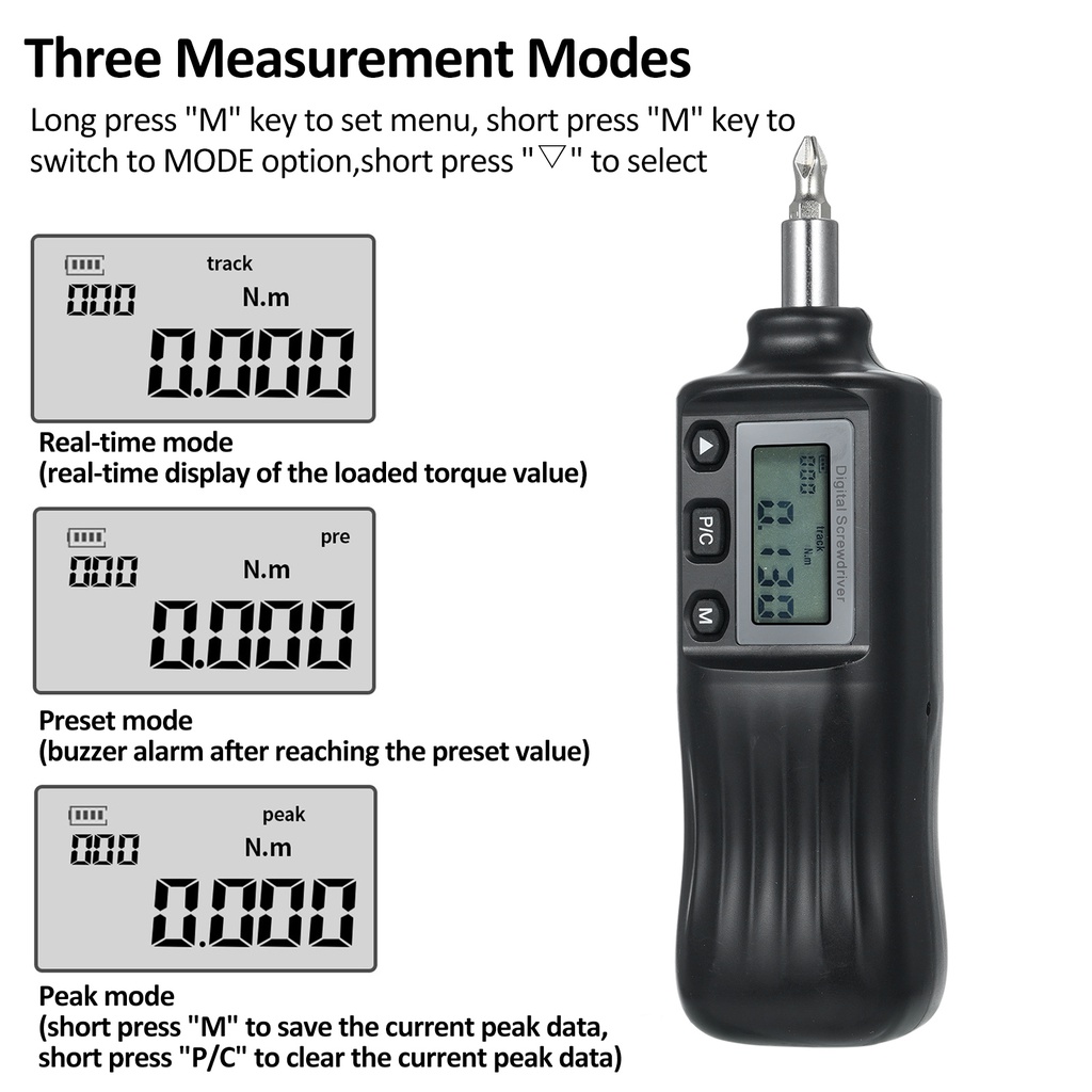 Jual Digital Torque Screwdriver 1/4'' Drive Screwdriver Torque Wrench ...