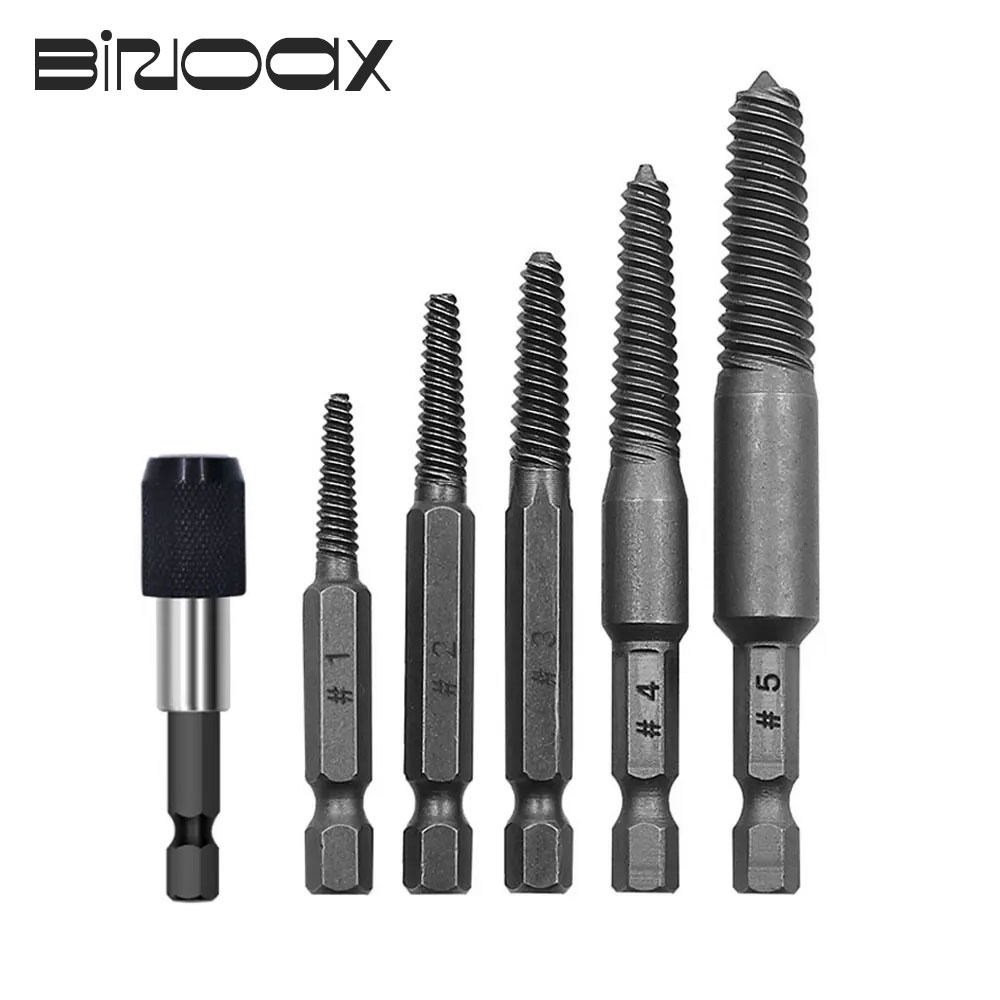 Jual 5pcs Hexagonal Handle Broken Head Screw Extractor 60mm Quick ...