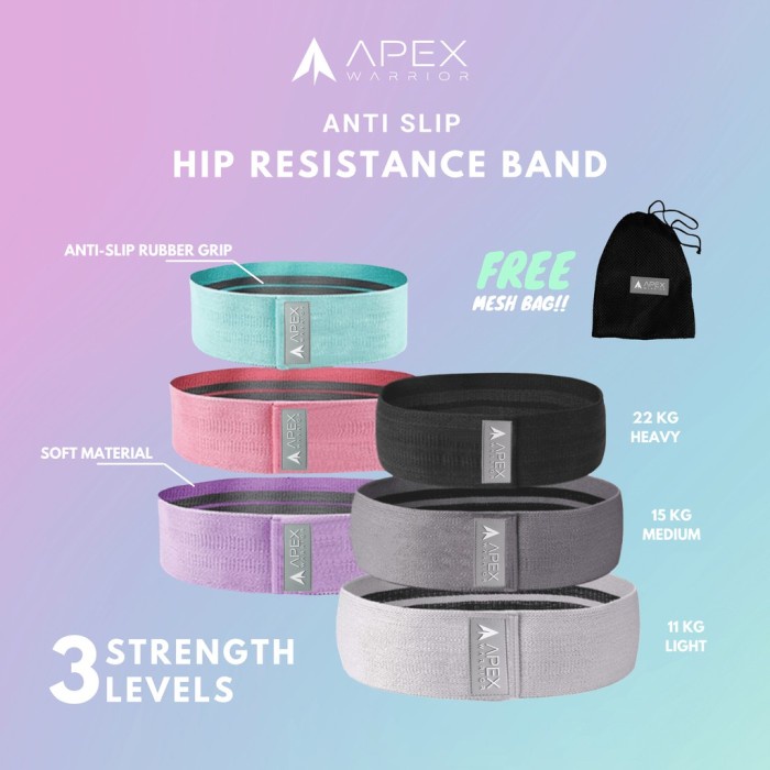 Jual Apex Warrior Hip Resistance Band Hip Band Squat Band 3 Levels ...