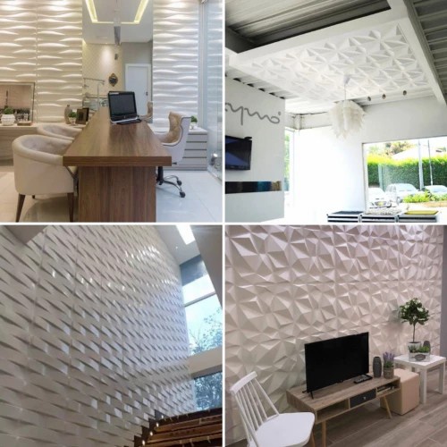 Jual Top 3D Wall Panel Dinding PVC Putih Rona WP505 50x50cm | Shopee ...