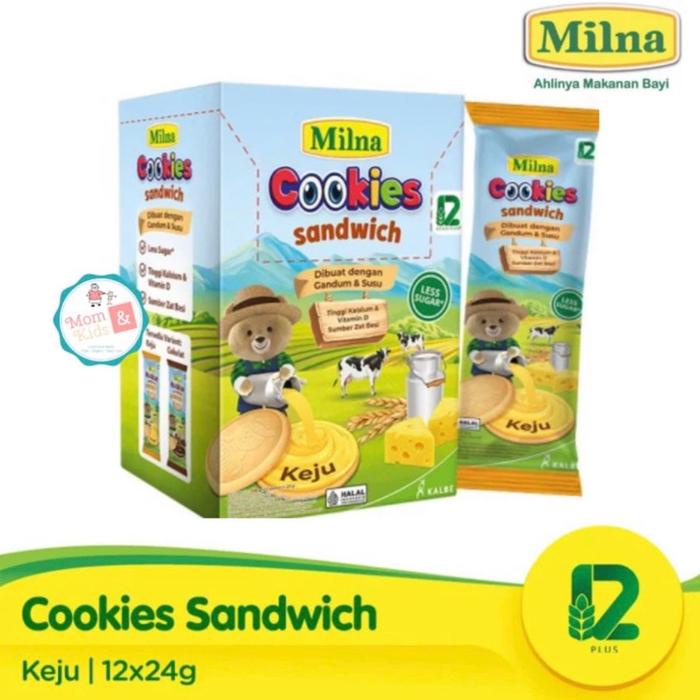 Jual Milna Cookies Sandwich (12x24g) Milna Biskuit Kinder Keju Coklat ...