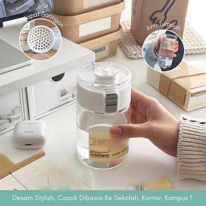 Jual Yuk- Botol Minum Putih Transparan Bening Estetik Botol Air Minum ...