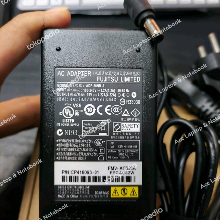 Jual ORIGINAL ADAPTOR FUJITSU ADP-80NB A 19V 4.22A DC 5.5*2.5MM 80WATT | Shopee Indonesia